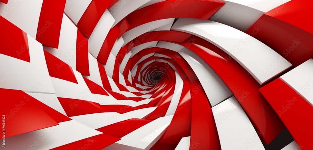 Abstract digital pixel design with an optical illusion spiral in red ...