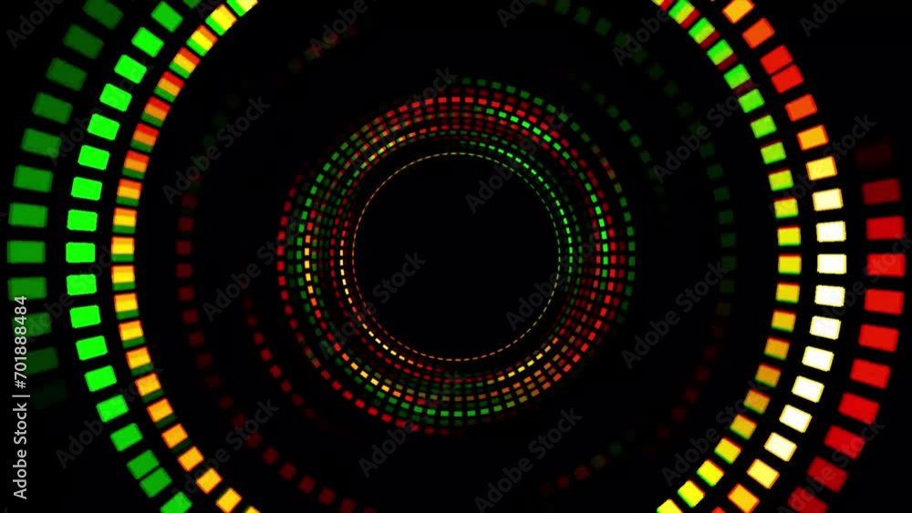 4K Abstract Animated Hypnotic Tunnel. Glowing Colorfull Neon Laser ...