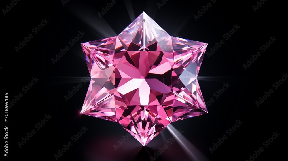 An image of the Pink Star Diamond with a black background to emphasize ...