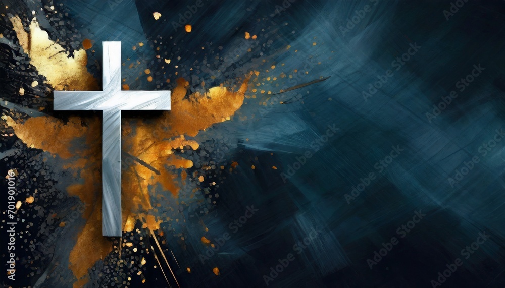 Christian Cross - Symbol of Christianity - Mourn or Funeral Background ...