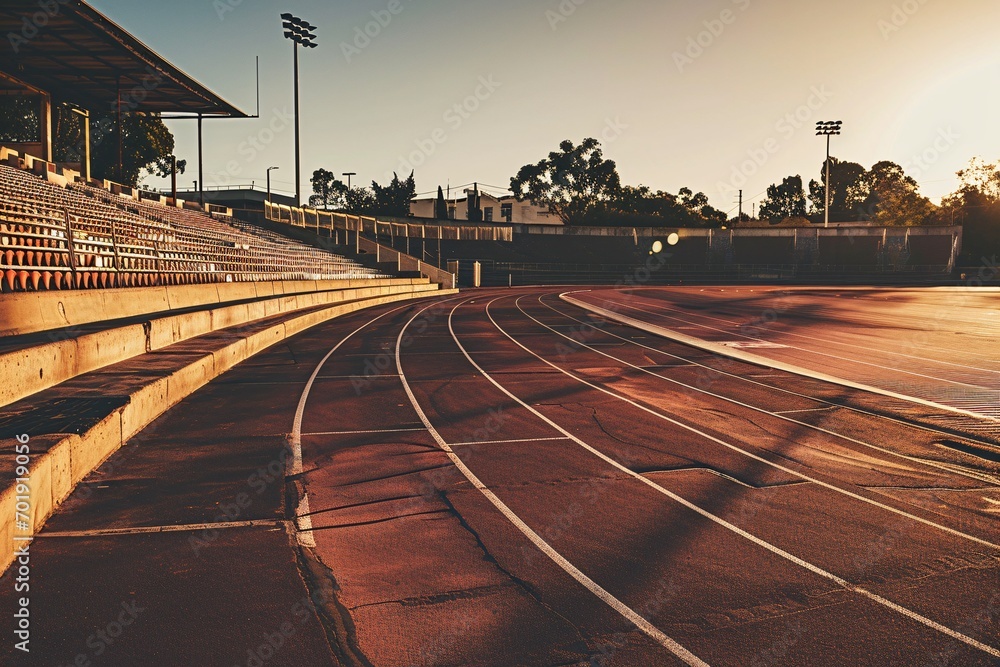 An Empty Running Track Stadium, a Silent Witness to Countless Races and ...