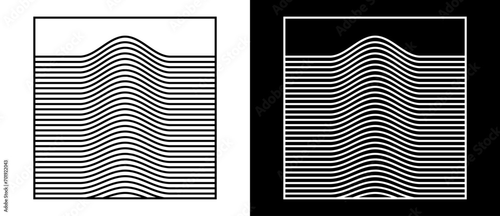 Abstract background with distorted lines. Art lines design with wave in ...