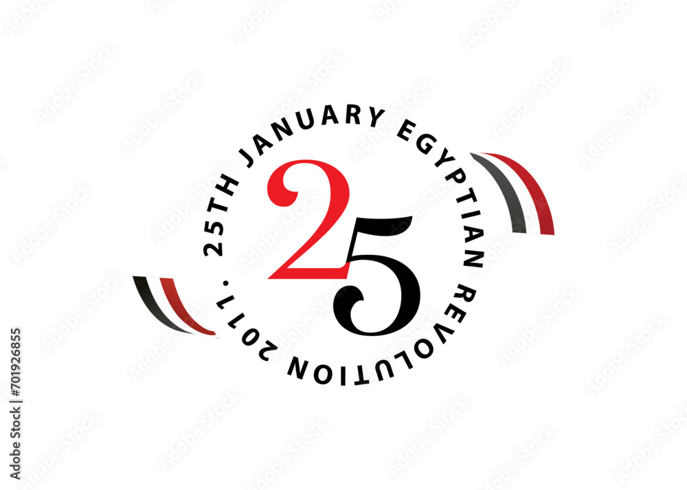 25th of January revolution day in arabic language calligraphy logo ...