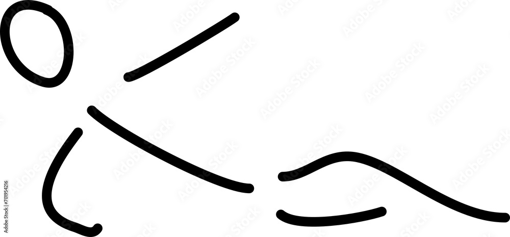 Handgezeichnete Figur, Strichfigur, Strichmännchen - Zeichnung zeigt ...