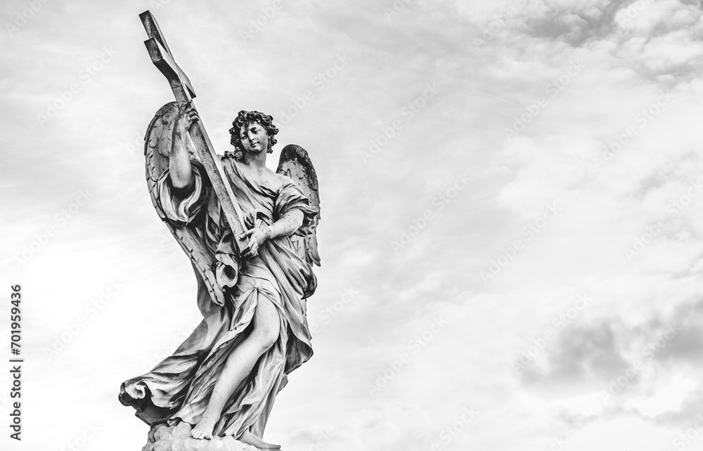 Rome, Italy: Statue of an Angel with the Cross by Ercole Ferrata on ...