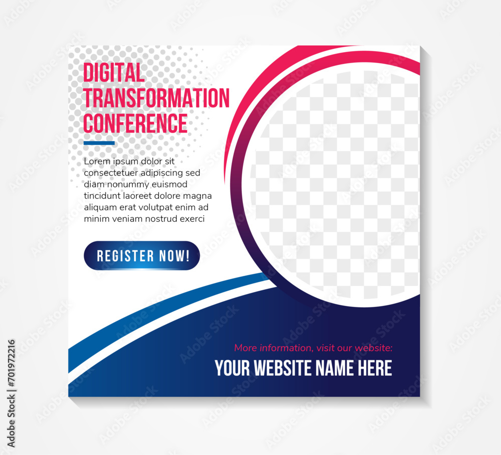 digital transformation conference banner design and social media post ...