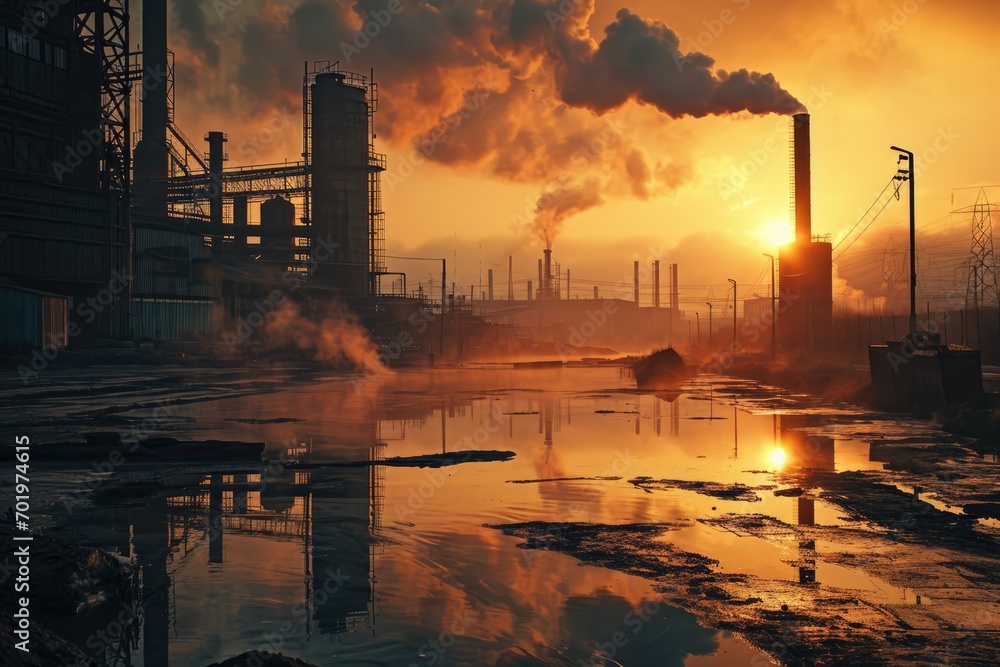 Ecological Crisis: A Scene of Environmental Destruction, featuring a ...