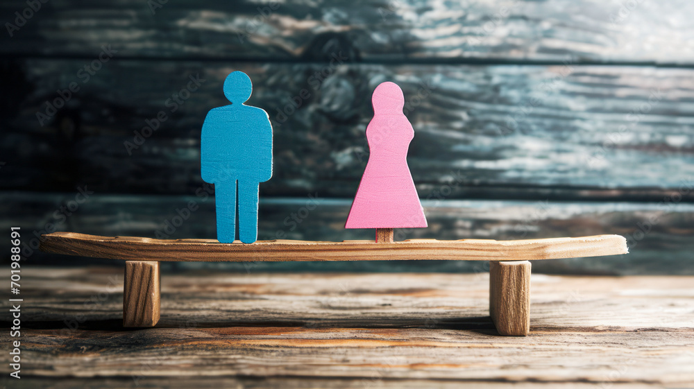 The blue symbol of masculinity and the pink symbol of femininity stand ...