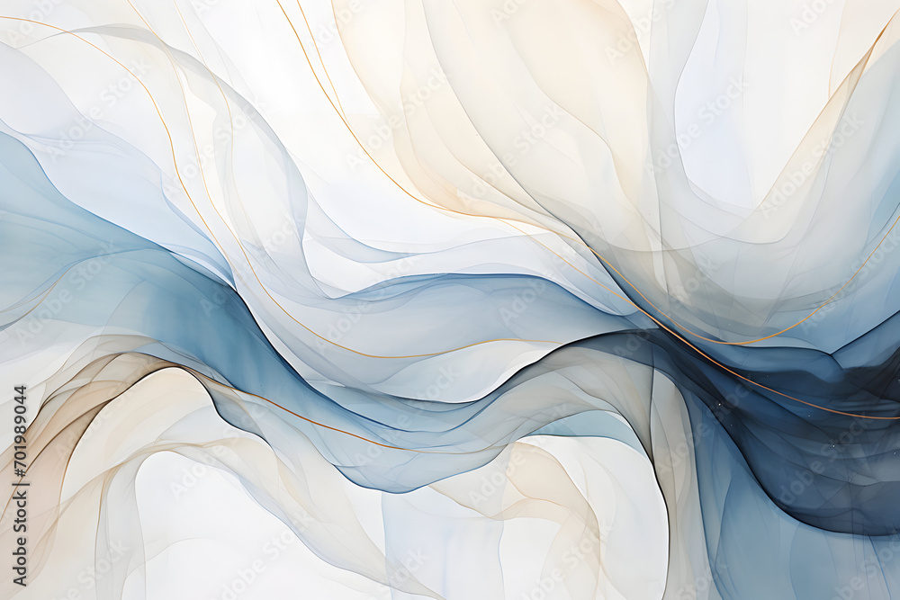 Abstract blue wave background in blue and peach fuzz colors ...