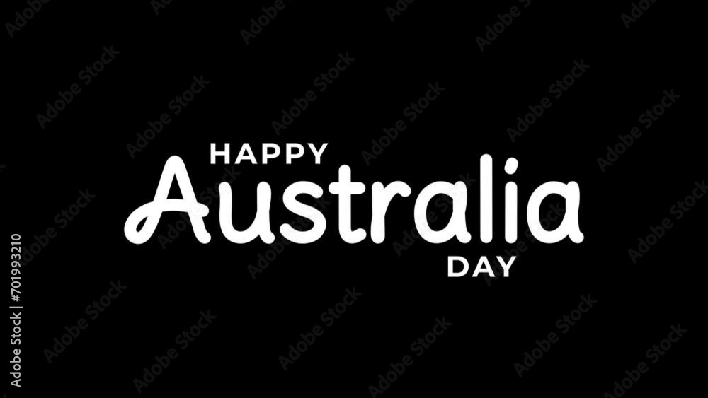 Happy Australia Day. lettering text animation with transparent ...