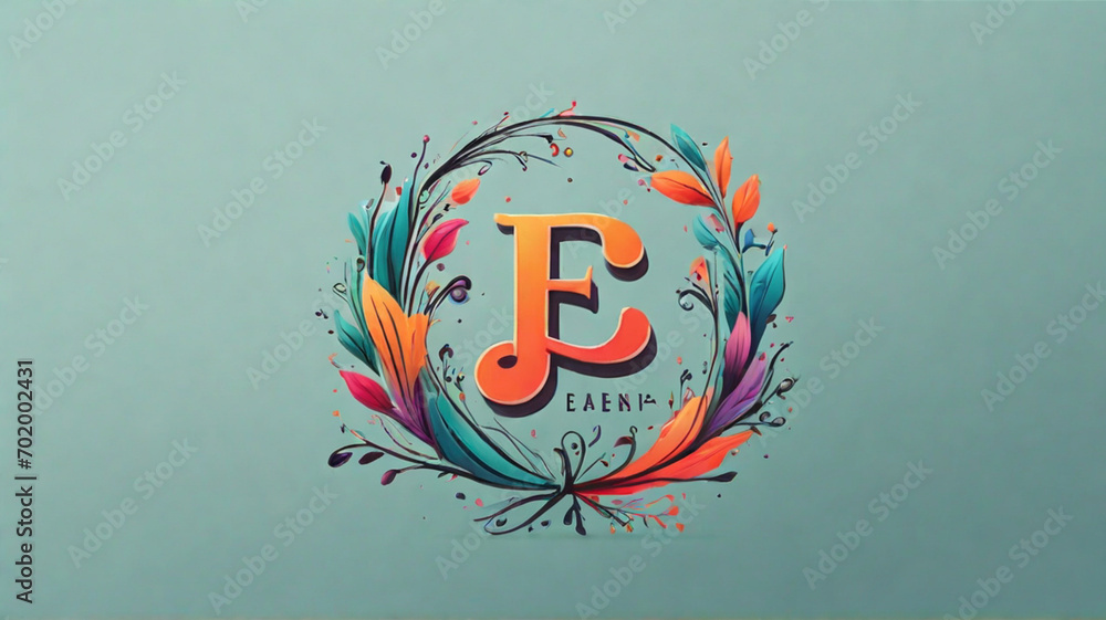 A playful and whimsical "E" letter logo with a hand-drawn feel ...