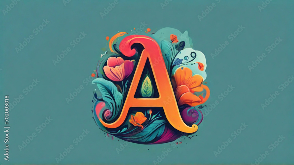 A playful and whimsical "A" letter logo with a hand-drawn feel ...