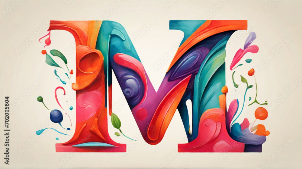 A playful and whimsical "M" letter logo with a hand-drawn feel ...