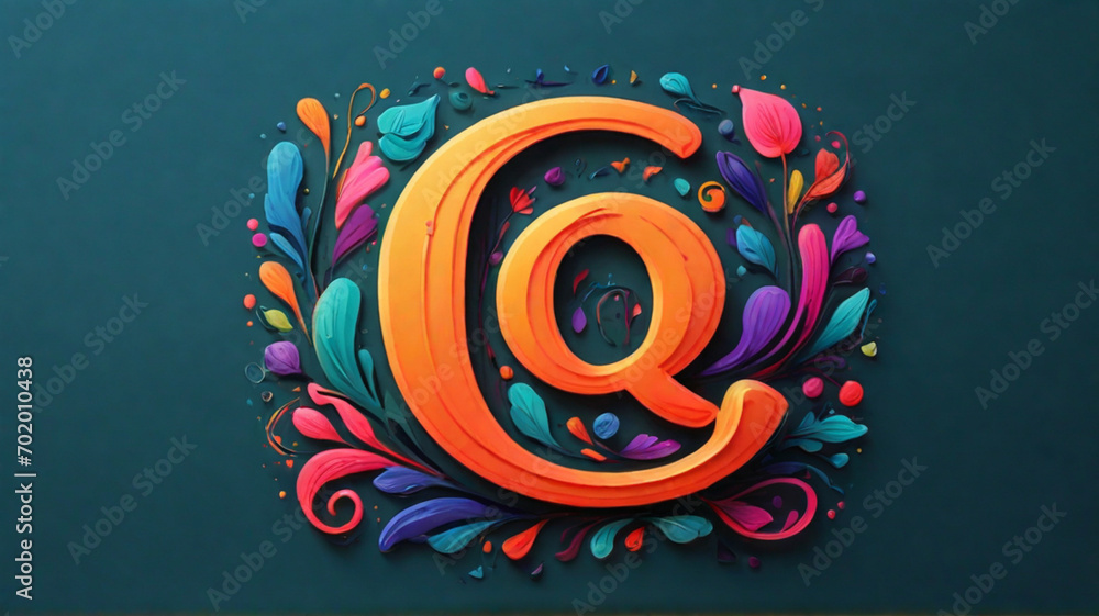 A playful and whimsical "Q" letter logo with a hand-drawn feel ...