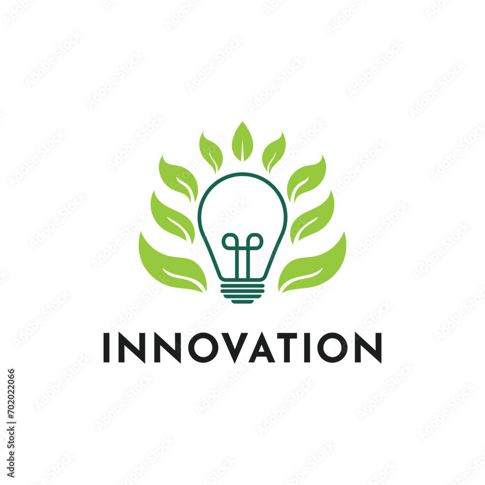 Innovation logo design idea with light bulb and leaf icon Stock Vector ...