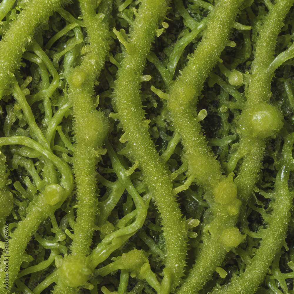 Unicellular green algae chlorella spirulina with large cells single ...