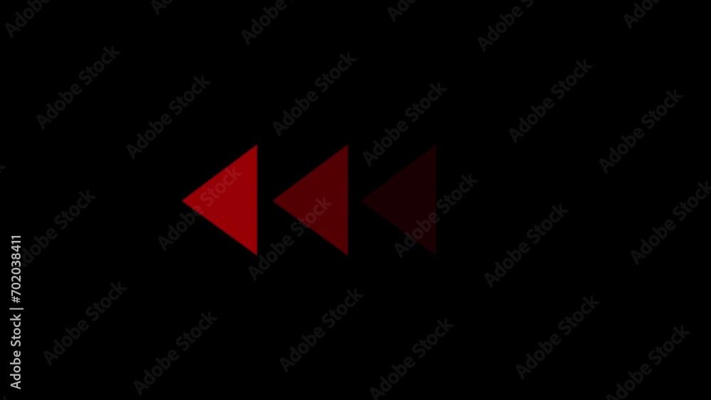 Creative animation of red color arrows moving from right to left on ...