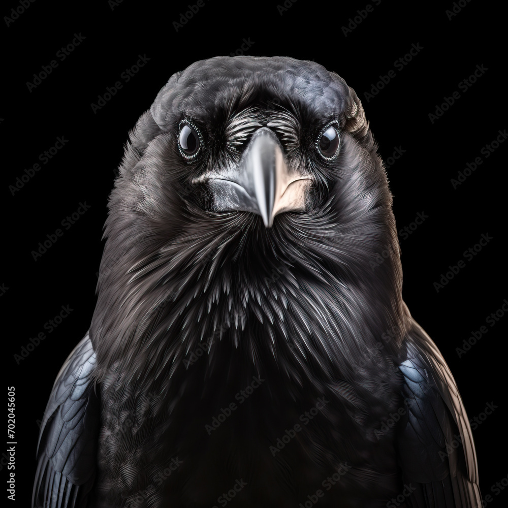 crow face shot, isolated on transparent background cutout Stock Photo ...