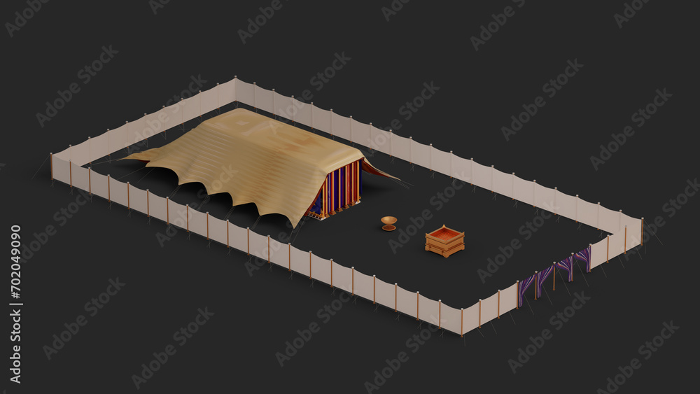 3d rendering illustration of Bible sanctuary in the wilderness, Old ...