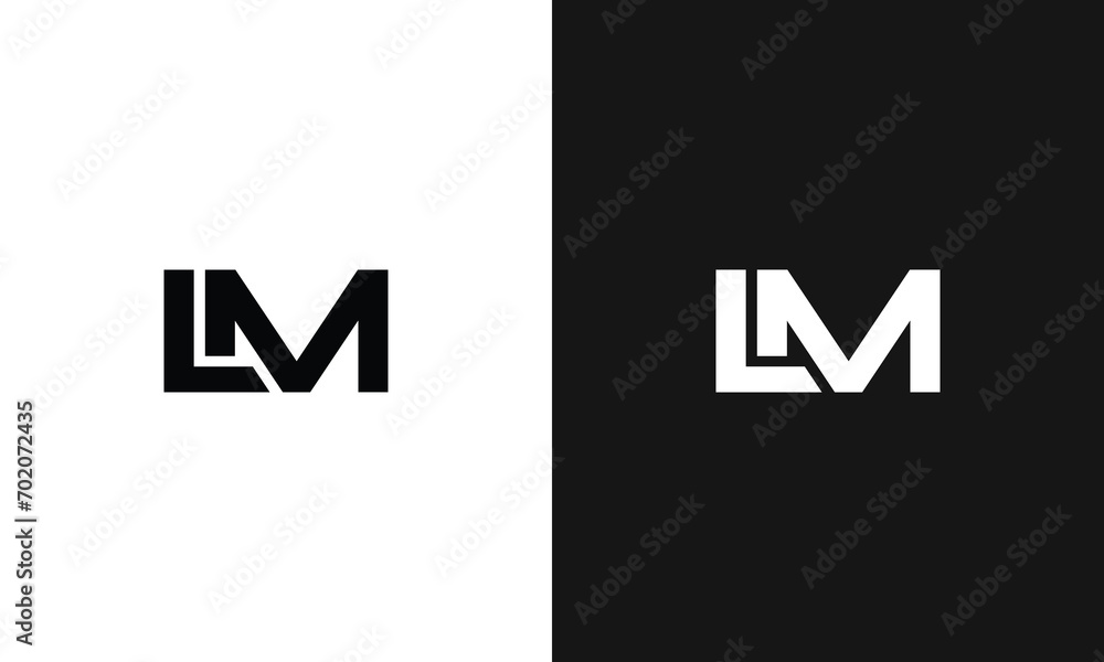 LM letter logo vector luxury style corporate identity , black icon and ...