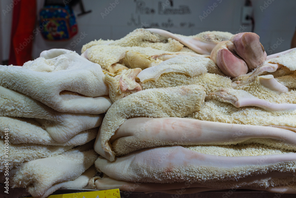 Cow belly stall for the preparation of menudo. Stock Photo | Adobe Stock
