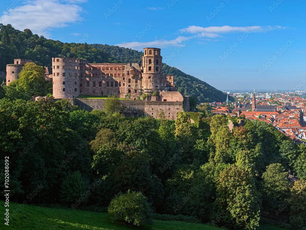 Heidelberg, Germany. Heidelberg Castle at lower slope of Konigstuhl ...