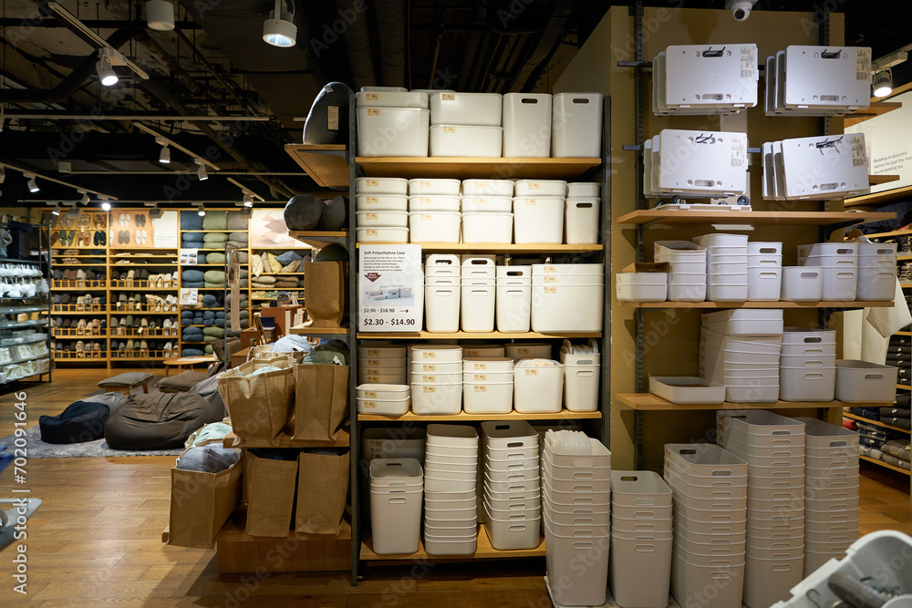 SINGAPORE - NOVEMBER 06, 2023: interior shot of Muji store in Singapore ...