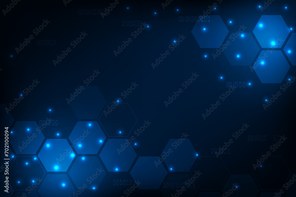 Vector hexagon abstract technology communication concept. Futuristic hi ...