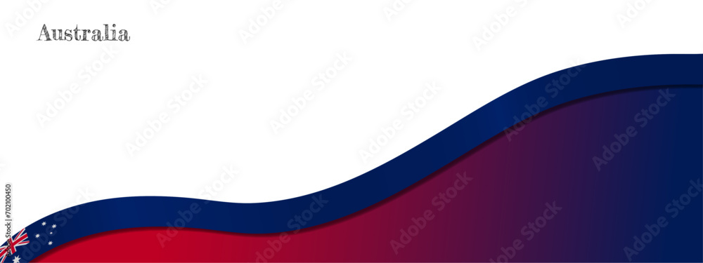 3D Australia Flag Banner with copy space and 3d Australian flag ribbon ...