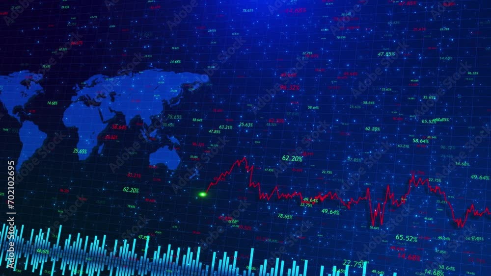 Animated stock market financial graph Growing line chart - business ...