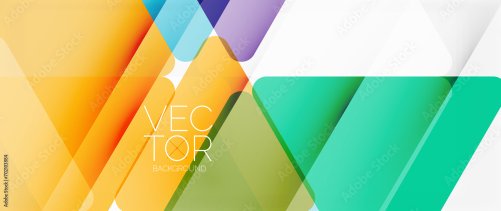 Abstract background. Color transparent triangles in mosaic style with ...