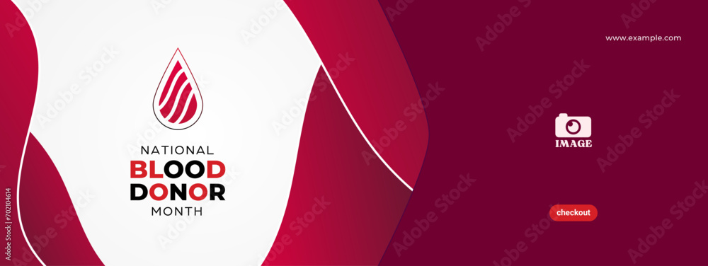 National blood donor month vector design with copy space area. Template ...