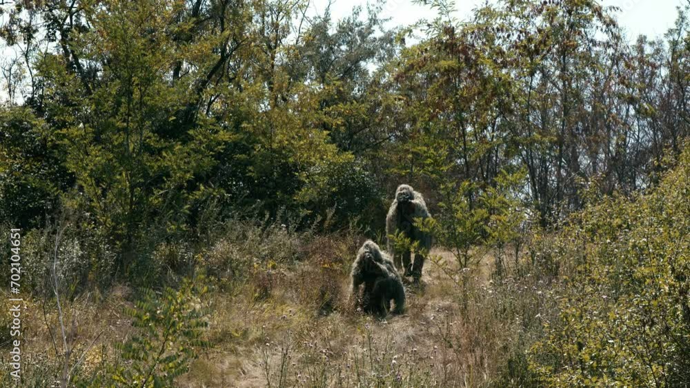 Vidéo Stock Special forces soldiers, snipers in camouflage clothes on ...
