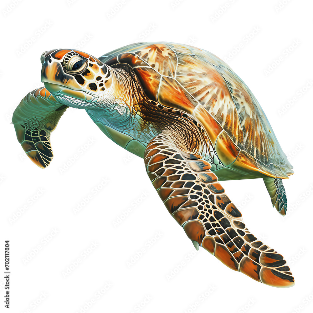 Sea turtles are swimming on a transparent background., png, generative ...