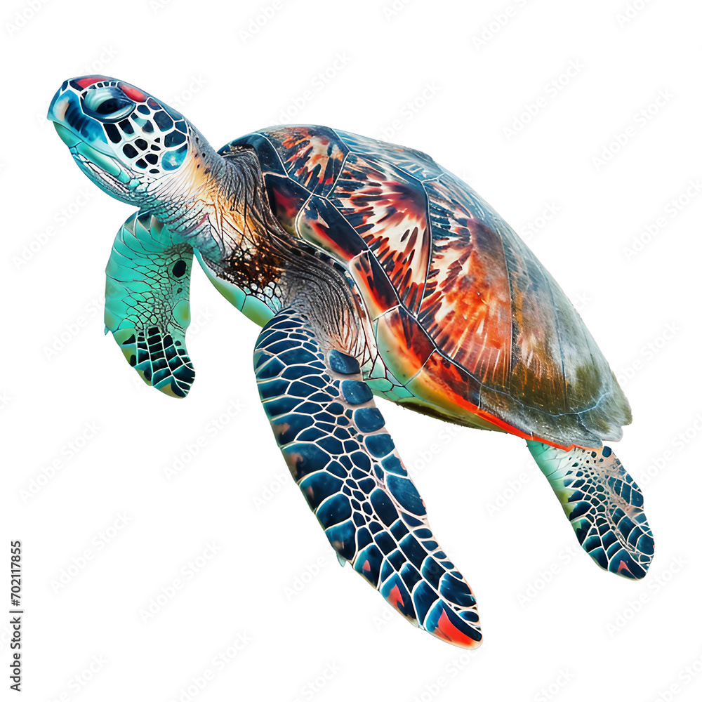Sea turtles are swimming on a transparent background., png, generative ...