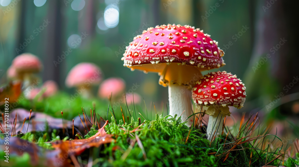 Leben mit der Natur. Nahaufnahme von Pilzen und Waldboden. Stock Photo ...