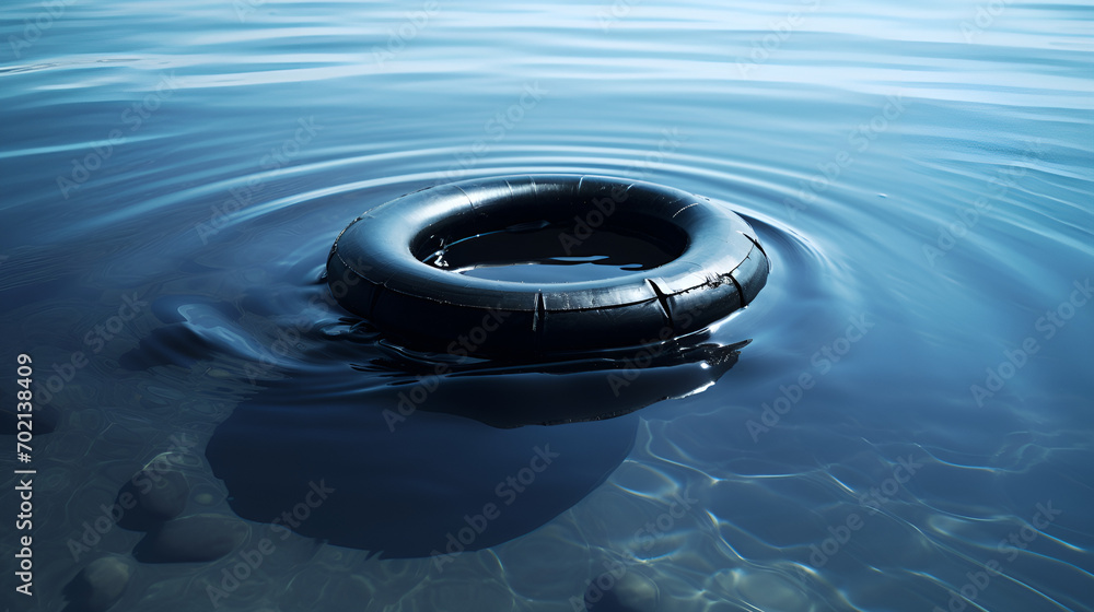 swimming pool ring float in blue ocean. Blue Ocean Swimming Pool Ring ...