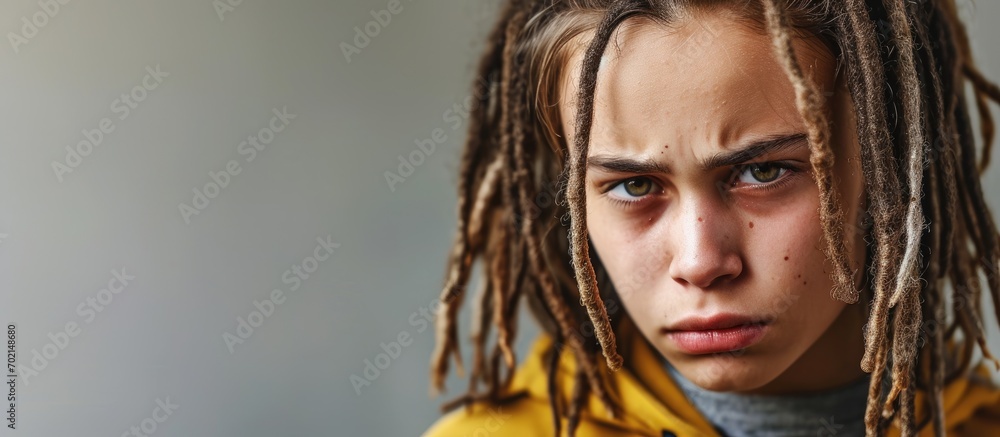 Girlfrined with dreadlocks is disappointed with her boyfriend ...