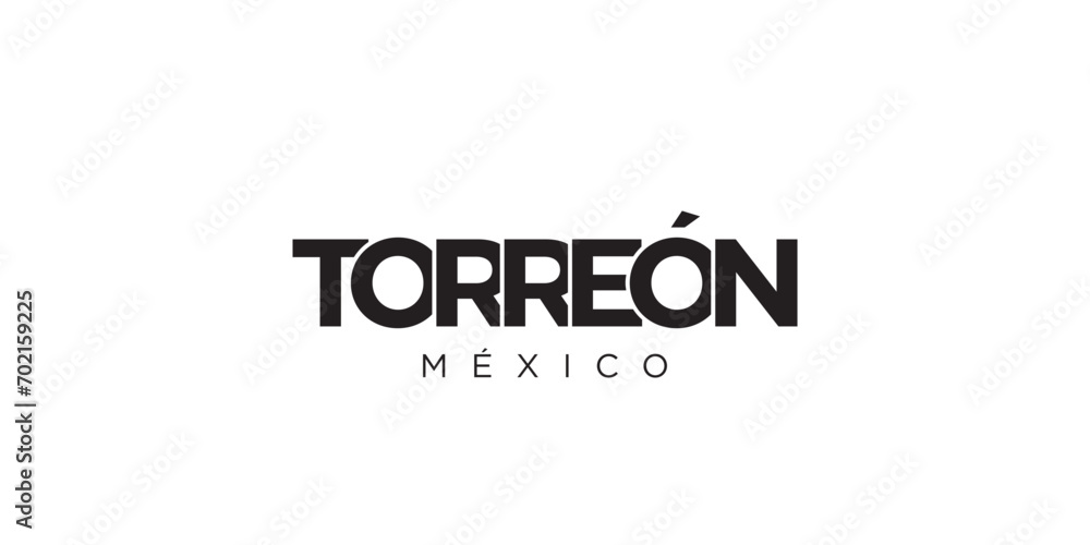Torreon in the Mexico emblem. The design features a geometric style ...