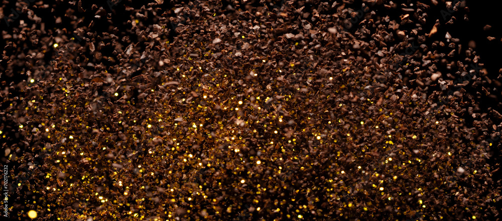 Ground Coffee roasted powder dust fly explosion, Coffee crushed ground ...
