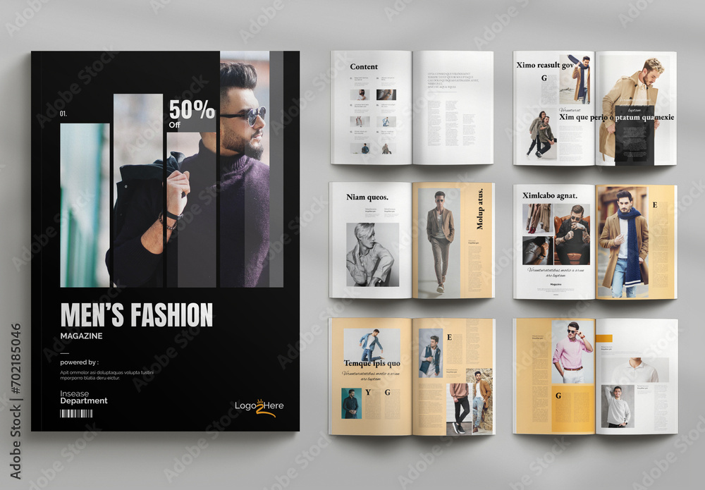 Mens Fashion Magazine Stock Template | Adobe Stock