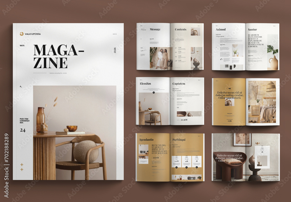 Magazine Template Layout Stock Template | Adobe Stock