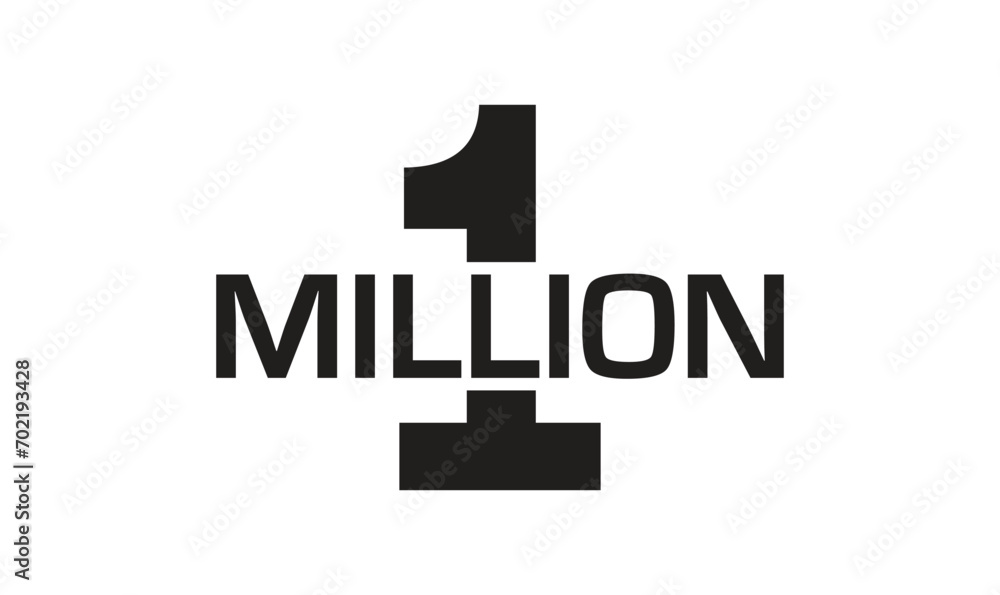1 million or one million text Stock Vector | Adobe Stock