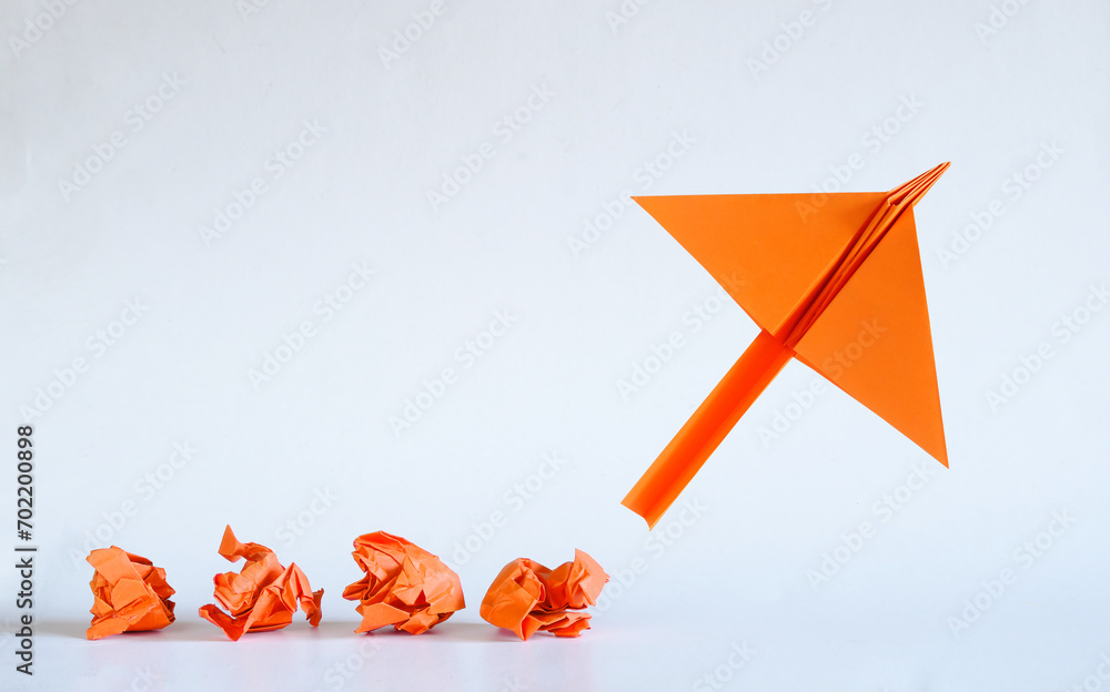 Fresh ideas for business transformation concept with crumpled paper ...