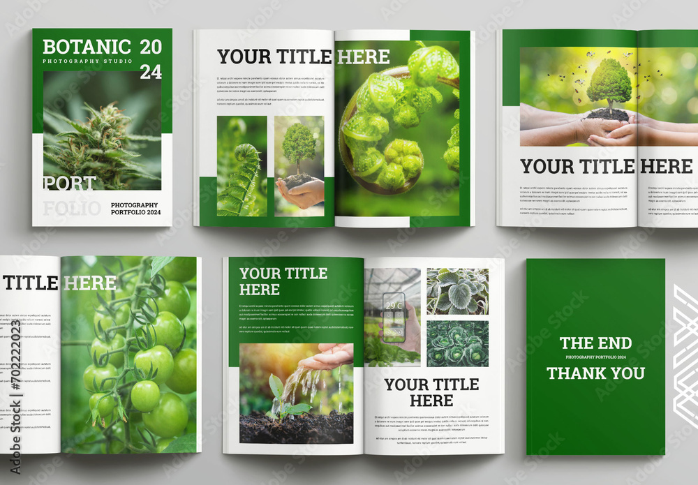 Botanic Portfolio Layout Stock Template | Adobe Stock