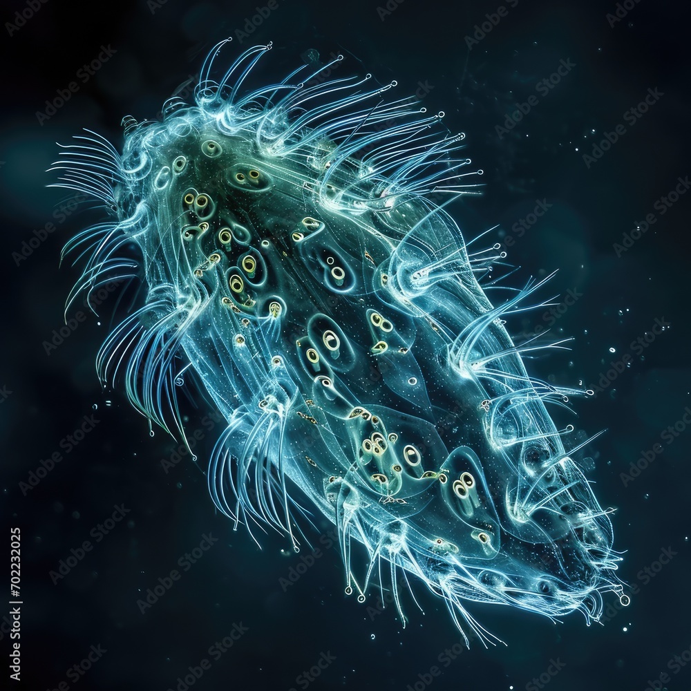 Infusoria aquatic. Tiny ciliates and flagellates create a vibrant ...