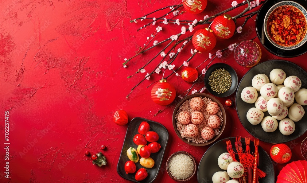 Tang yuan. Sweet rice balls in a plate. Chinese round sweet rice balls ...