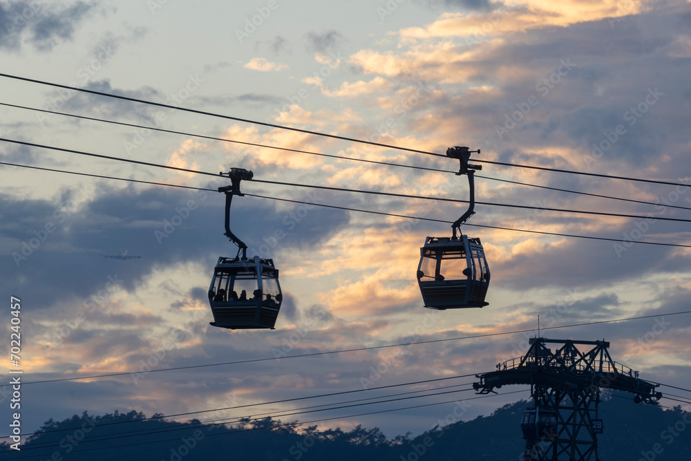 2023 Dec 30,Hong Kong.Ngong Ping 360 cable car on Tung Chung ,Lantau ...