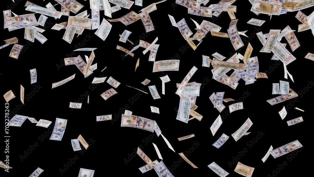 Money banknotes rain animation. Alpha channel PNG codec (only original ...