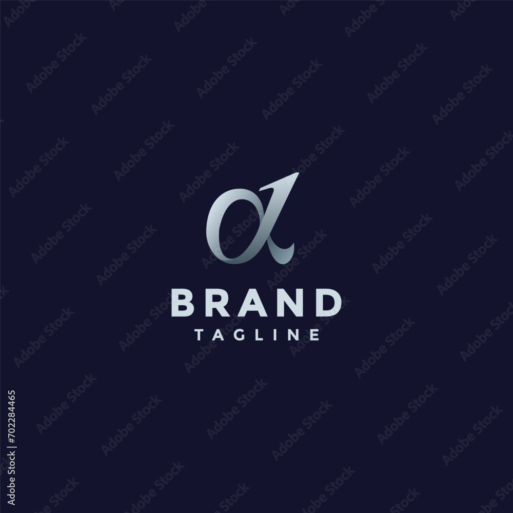 Simple Alpha One Logo Design. Simple Alpha and Number One Symbols in ...
